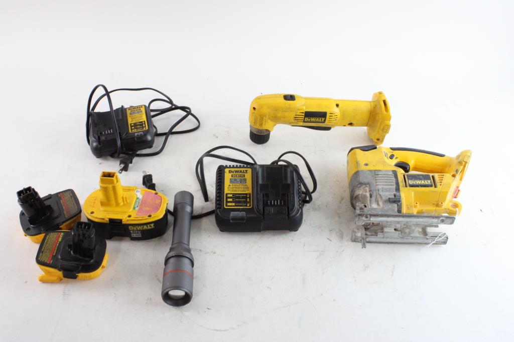 DeWalt Jig Saw & Right Angle VSR Drill With Accessories | Property Room