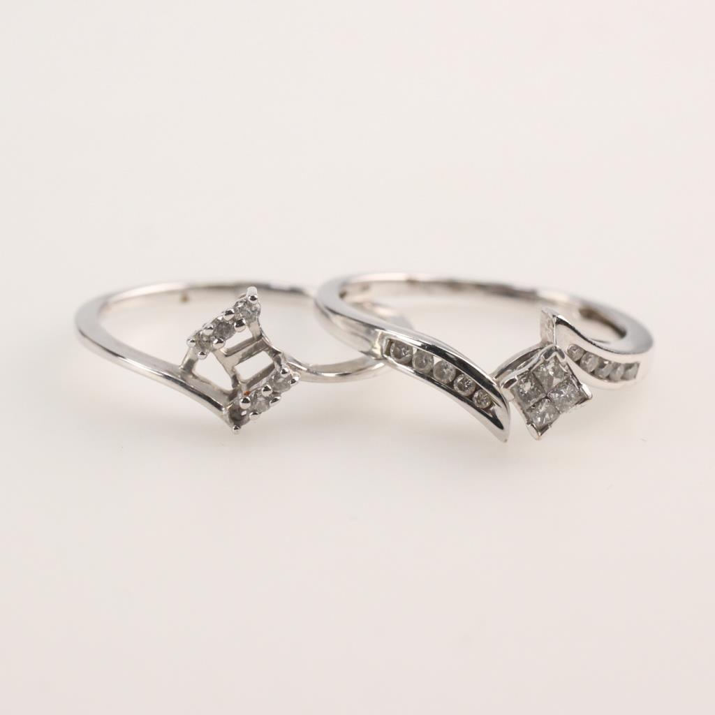 Diamond 10k White Gold Bridal Set | Property Room