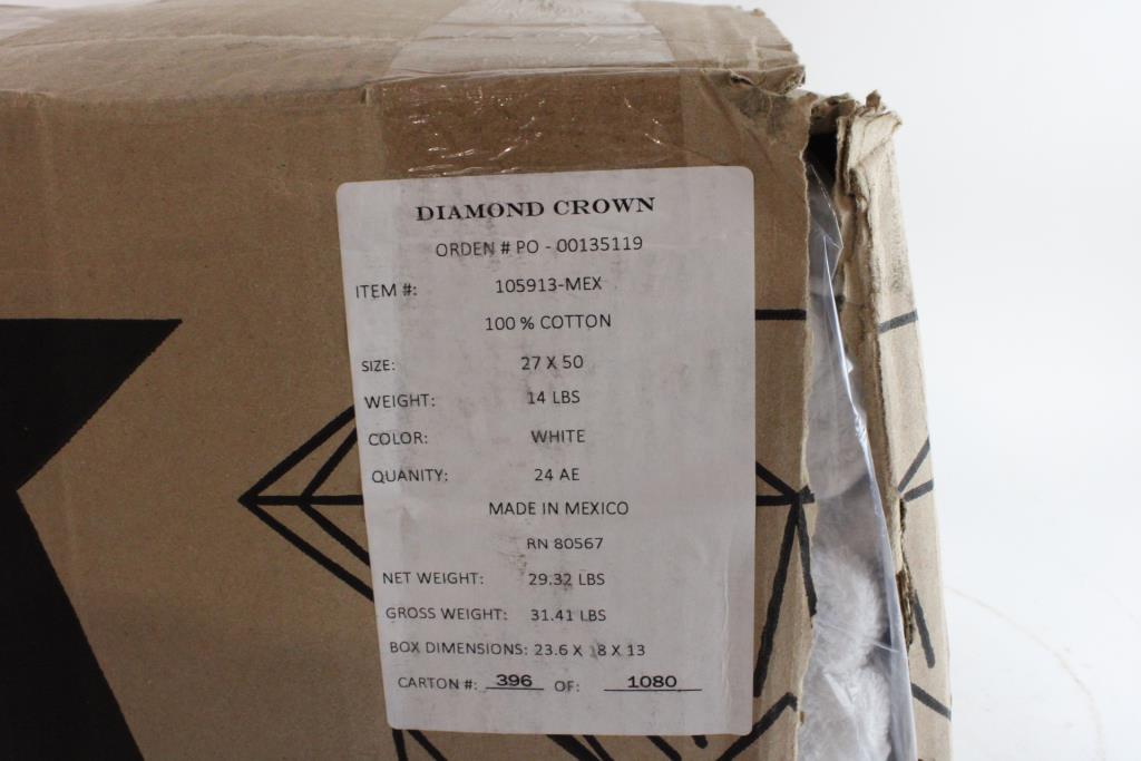 Diamond Crown Towels, 24 Count Box | Property Room