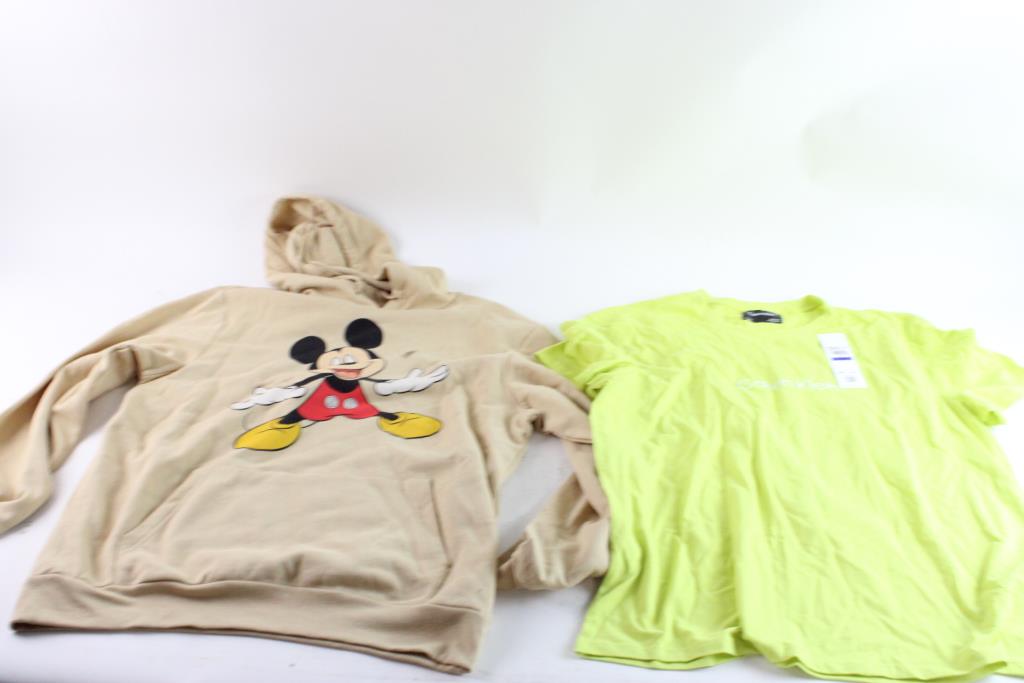 Disney Mickey Mouse Hoodie & Calvin Klein T-Shirt, 2 Pieces | Property Room