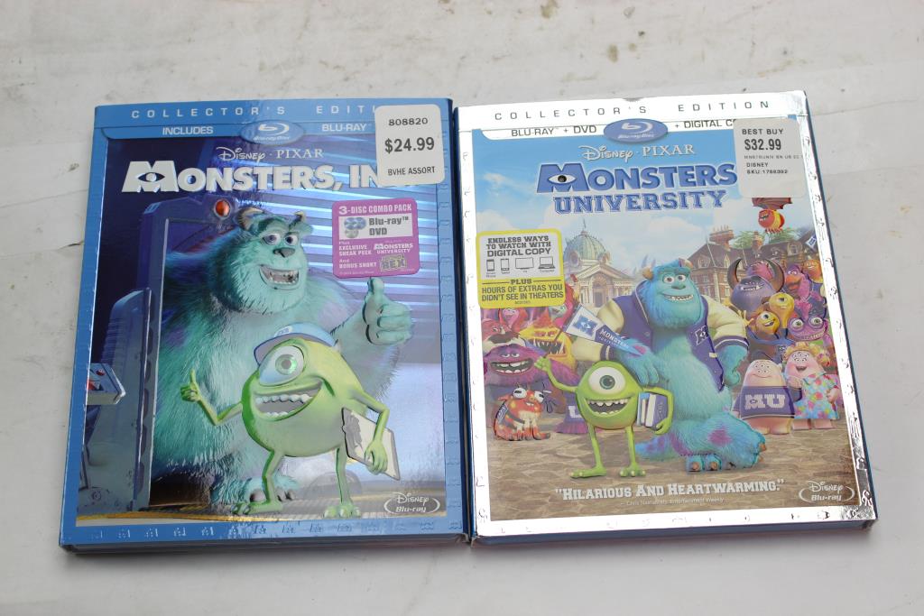 Disney Monster Inc. And Monster University Movies, 2 Pieces | Property Room
