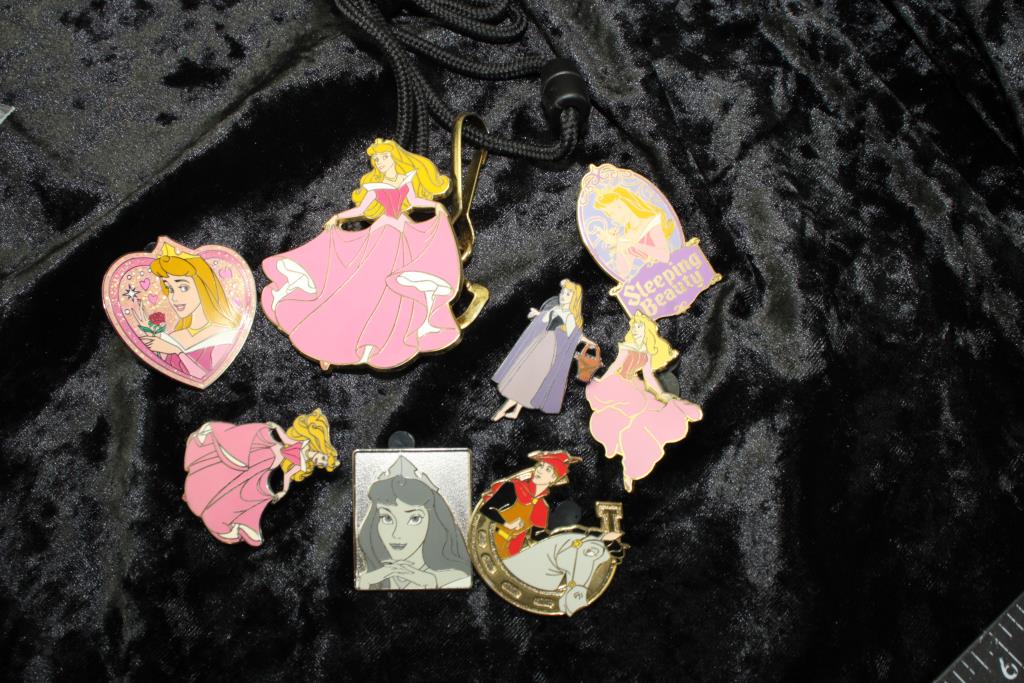 Disney Sleeping Beauty Pins And More, Lot Of 8 | Property Room