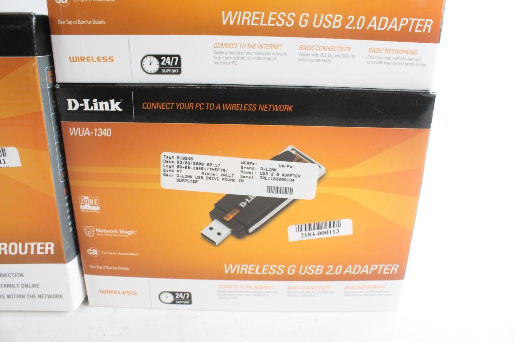 D-Link Wireless G Router And Adapters, 3 Pieces | Property Room