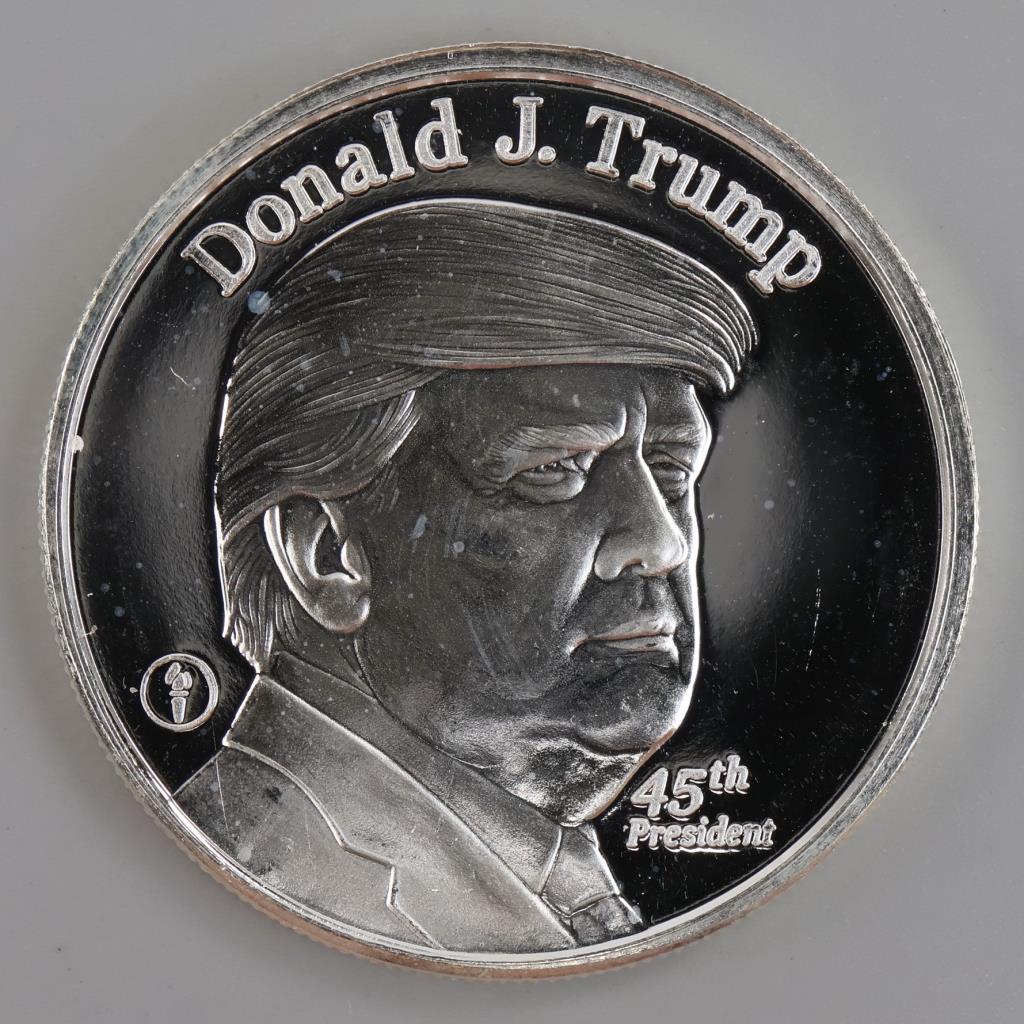 Donald J Trump 45th US President Fine Silver Round 1 Troy Oz | Property ...