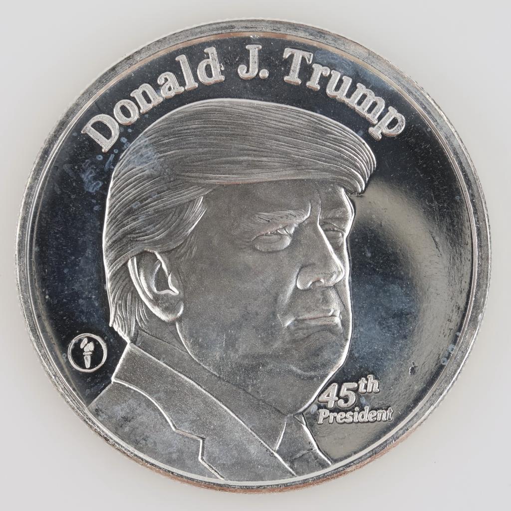 Donald J Trump 45th US President Fine Silver Round 1 Troy Oz | Property ...