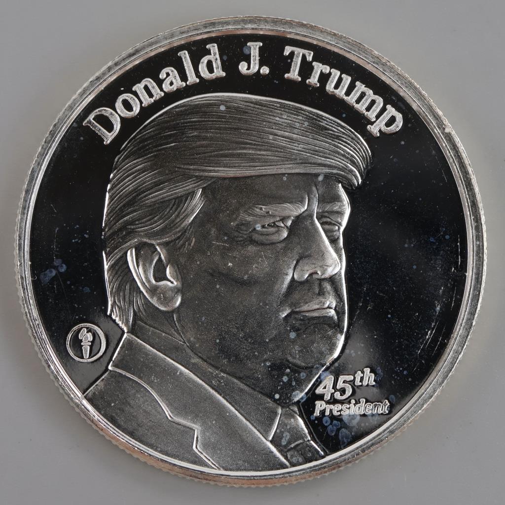 Donald J Trump 45th US President Fine Silver Round 1 Troy Oz | Property ...