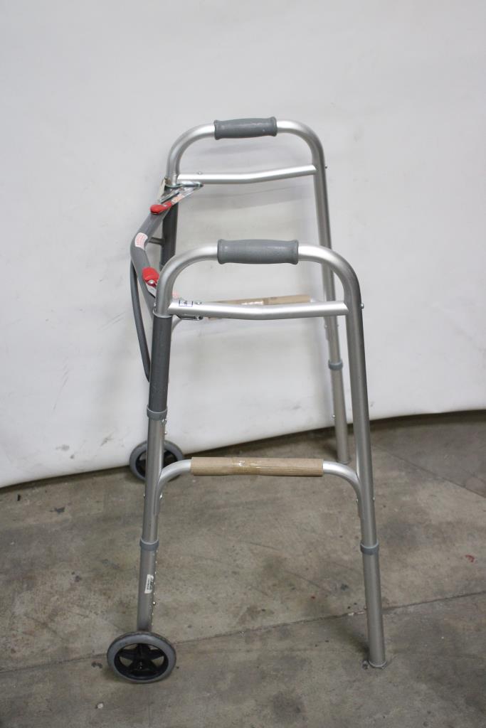 Drive Deluxe Two Button Folding Walker With 5" Wheels | Property Room