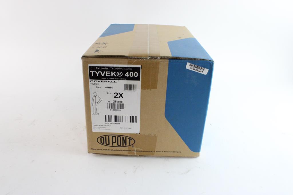 Du Pont Tyvek 400 Coveralls Size 2X, 25 Count Box | Property Room