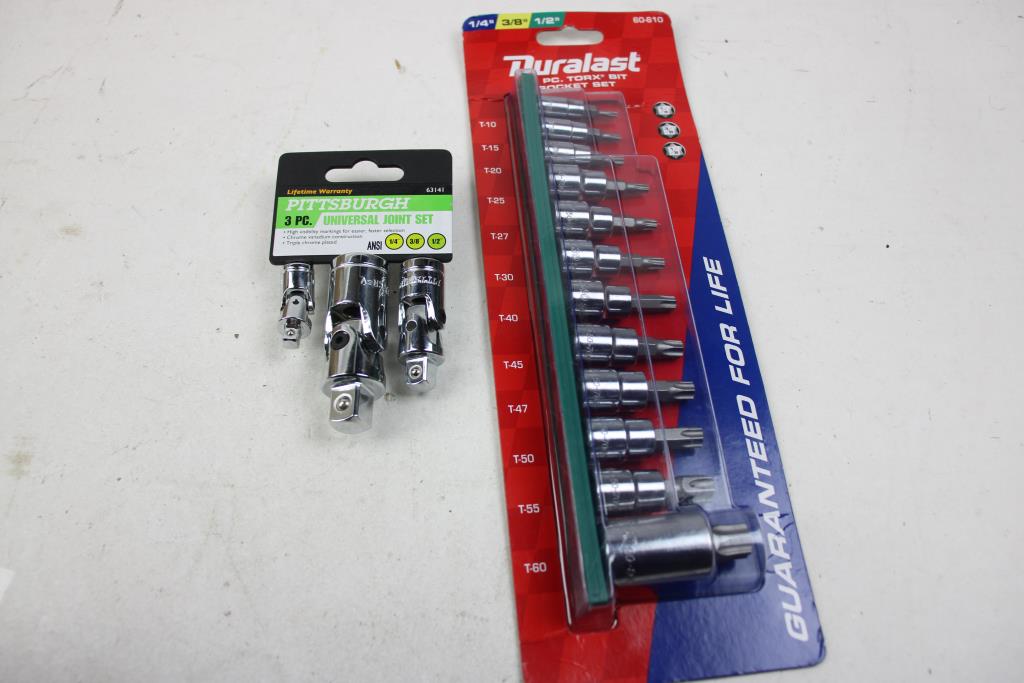 Duralast Socket Set, Pittsburgh Pro 3/8" Drive Extension Bar Set, And ...
