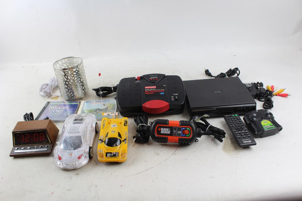 Dvd Player, Timex Alarm Clock, Craftsman Compressor, Lamp And More: 10 ...