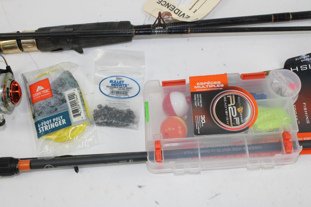 Eagle Claw Fishing Pole, Baseball Bat, And Fishing Accessories ...