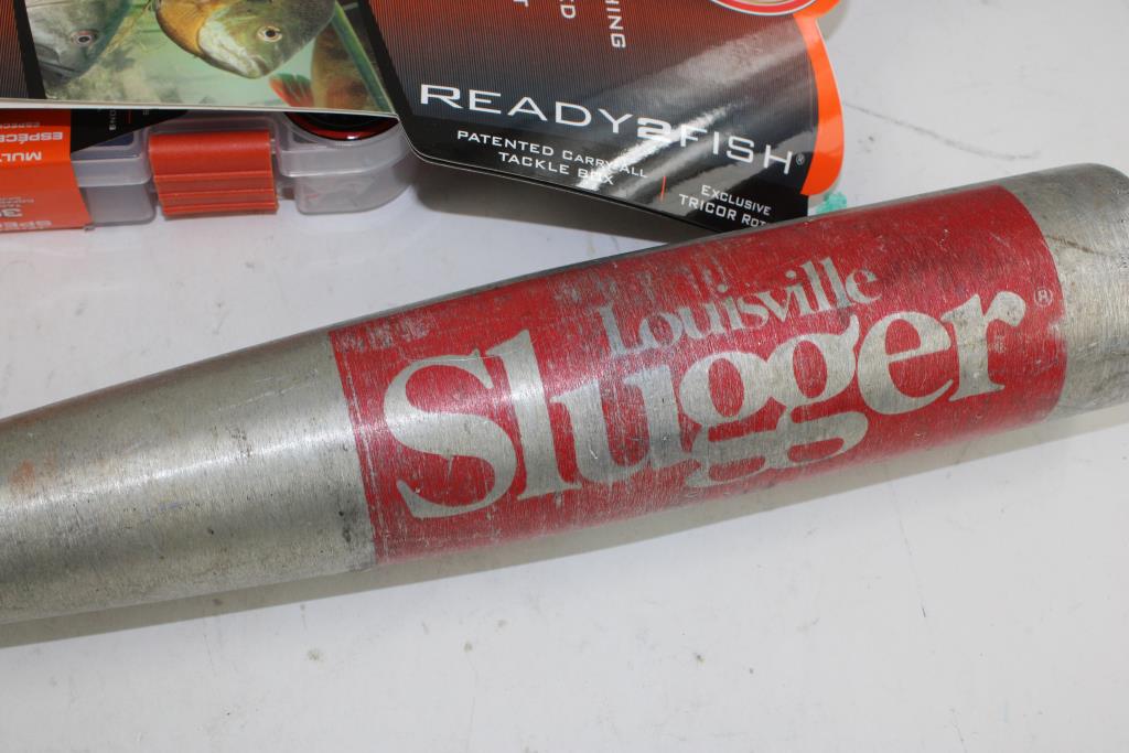 Eagle Claw Fishing Pole, Baseball Bat, And Fishing Accessories ...