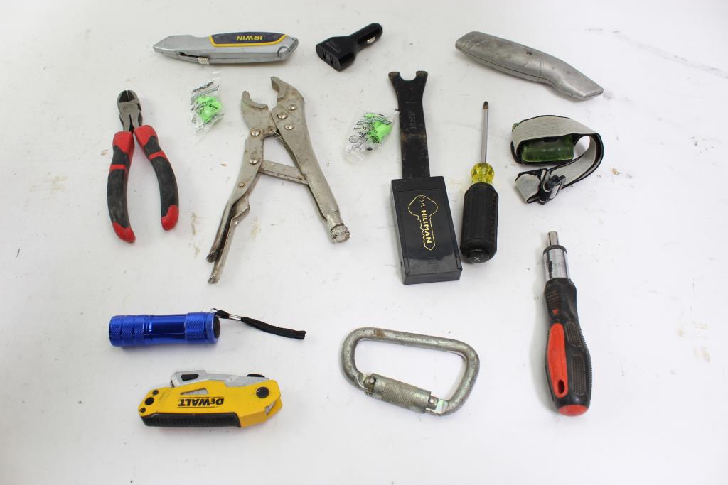 Ear Plugs, Screwdrivers, Wire Cutter, Clamping, Flashlights And More ...