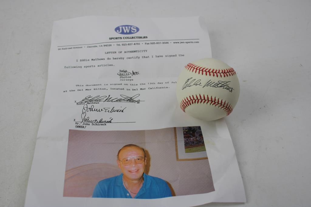 Eddie Mathews Autographed Baseball | Property Room