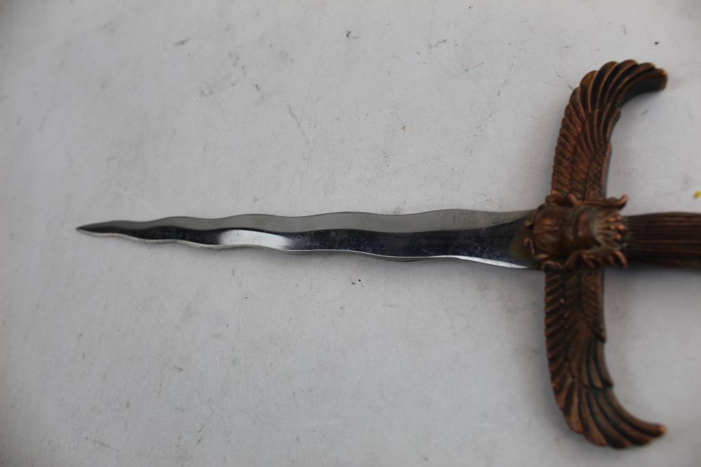 EGYPTIAN Queen Mummy Short Sword Wavy Blade Dagger Knife Letter Opener ...