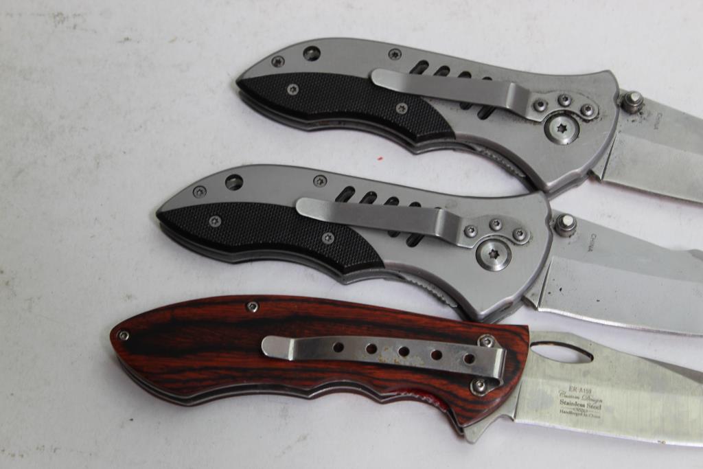 Elk Ridge And Other Unknown Brand Folding Blade Knives 3 Pieces ...