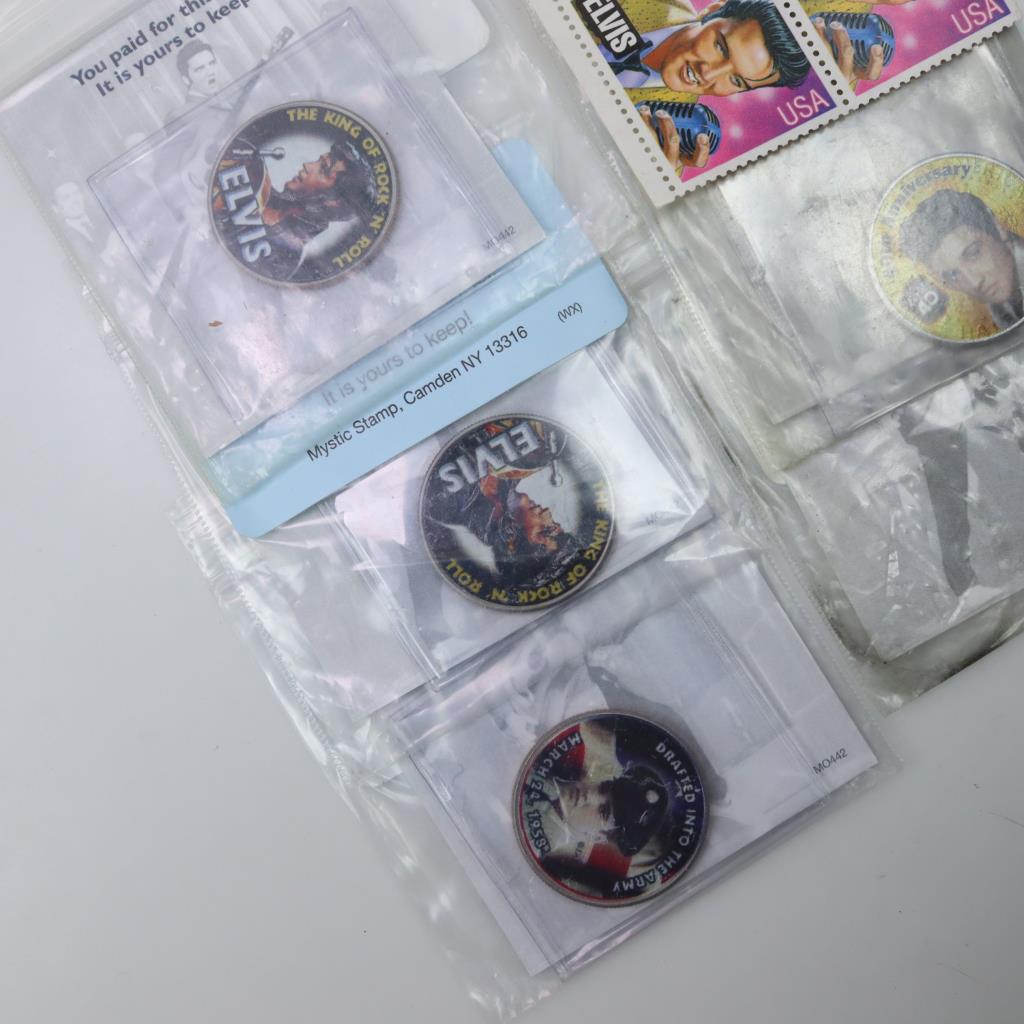 Elvis Presley Colorized Half Dollars And Elvis Stamps, 5+ Pieces ...