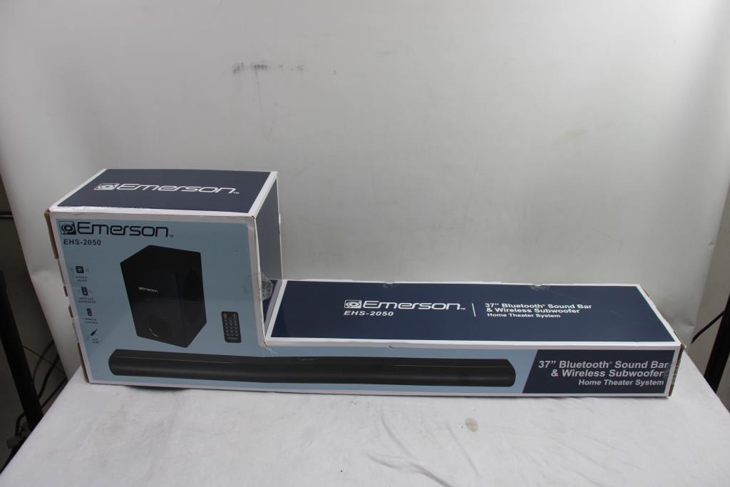 Emerson 37" Blutooth Sound Bar & Wireless Subwoofer Home Theater System ...