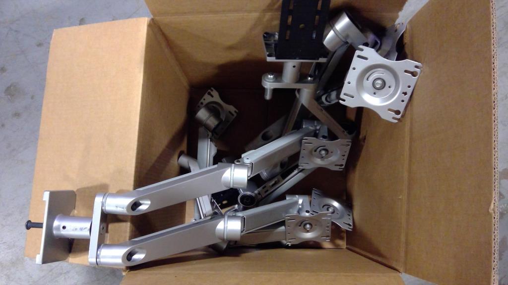 Ergonomics Work Rite Double Computer Desk Mounts, 5 Pieces | Property Room