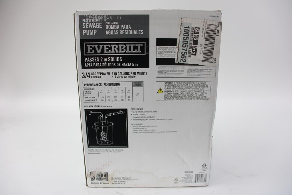 Everbilt Cast Iron Sewage Pump | Property Room