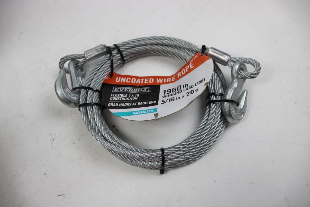 Everbilt Uncoated Wire Rope, And G70 Towing Chain, 2 Pieces | Property Room