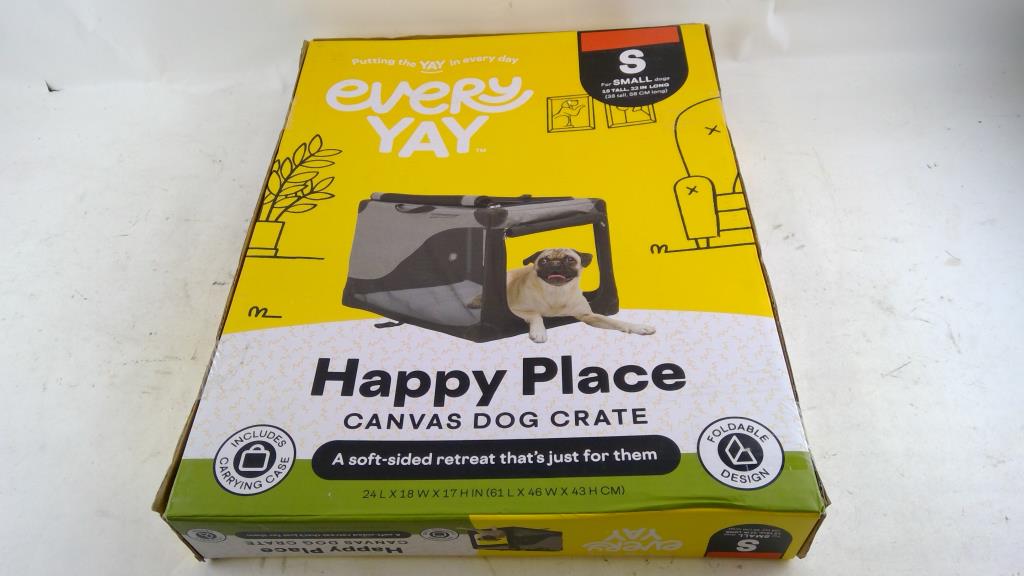 Every Yay Happy Place Canvas Dog Crate | Property Room