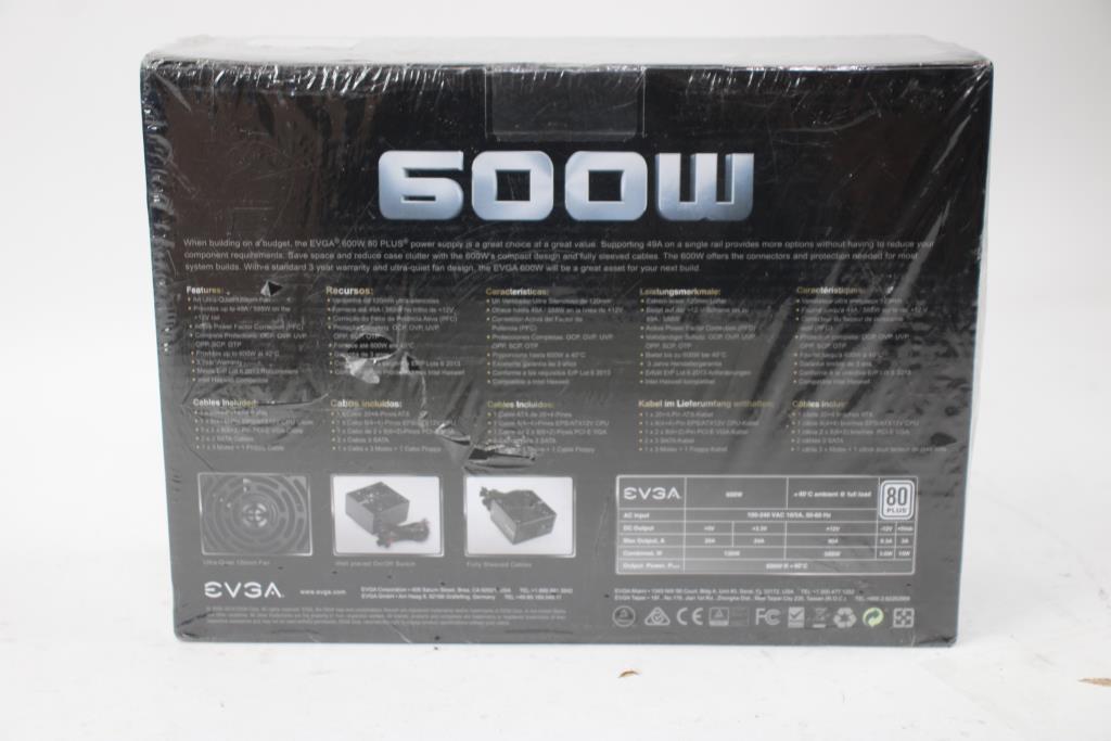 EVGA 600W Power Supply 80 Plus Certified | Property Room