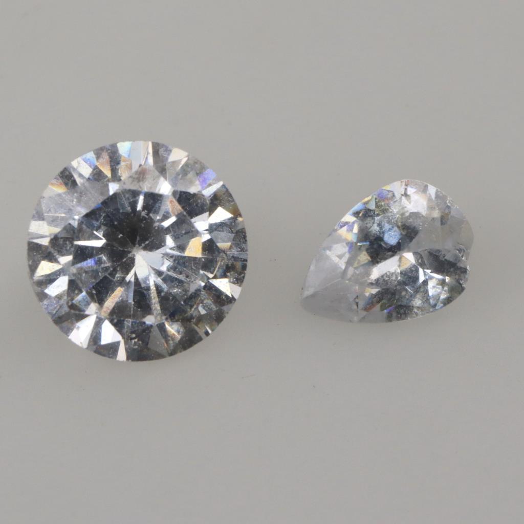 Facet Loose Clear Craft Gemstones, 2 Pieces | Property Room