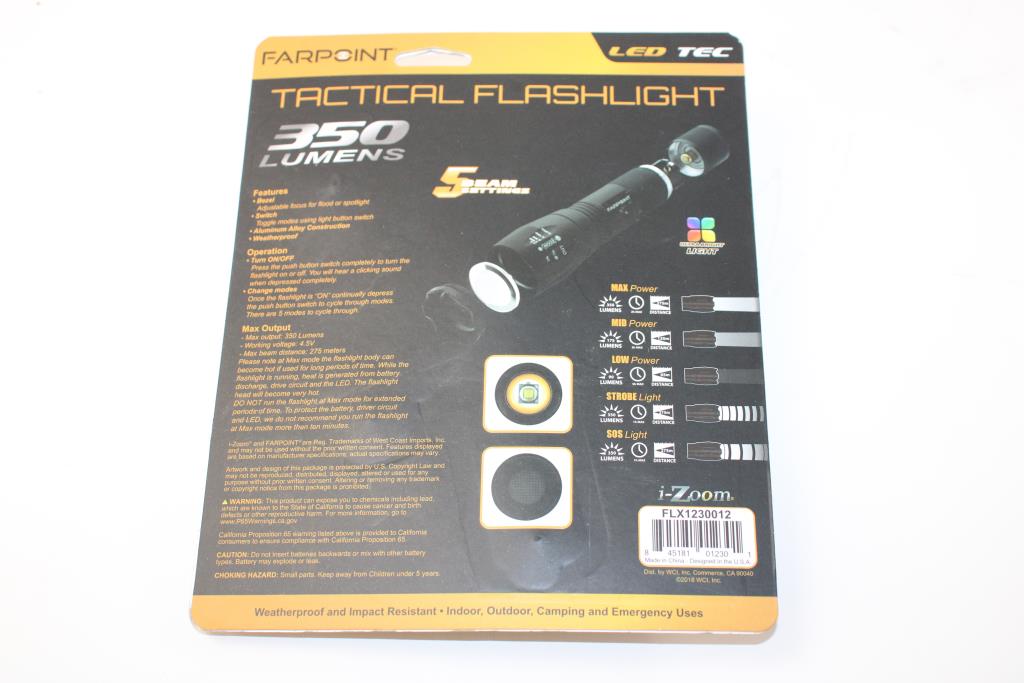 Farpoint LED Tactical Flashlight 350 Lumens Pack Of 2 | Property Room