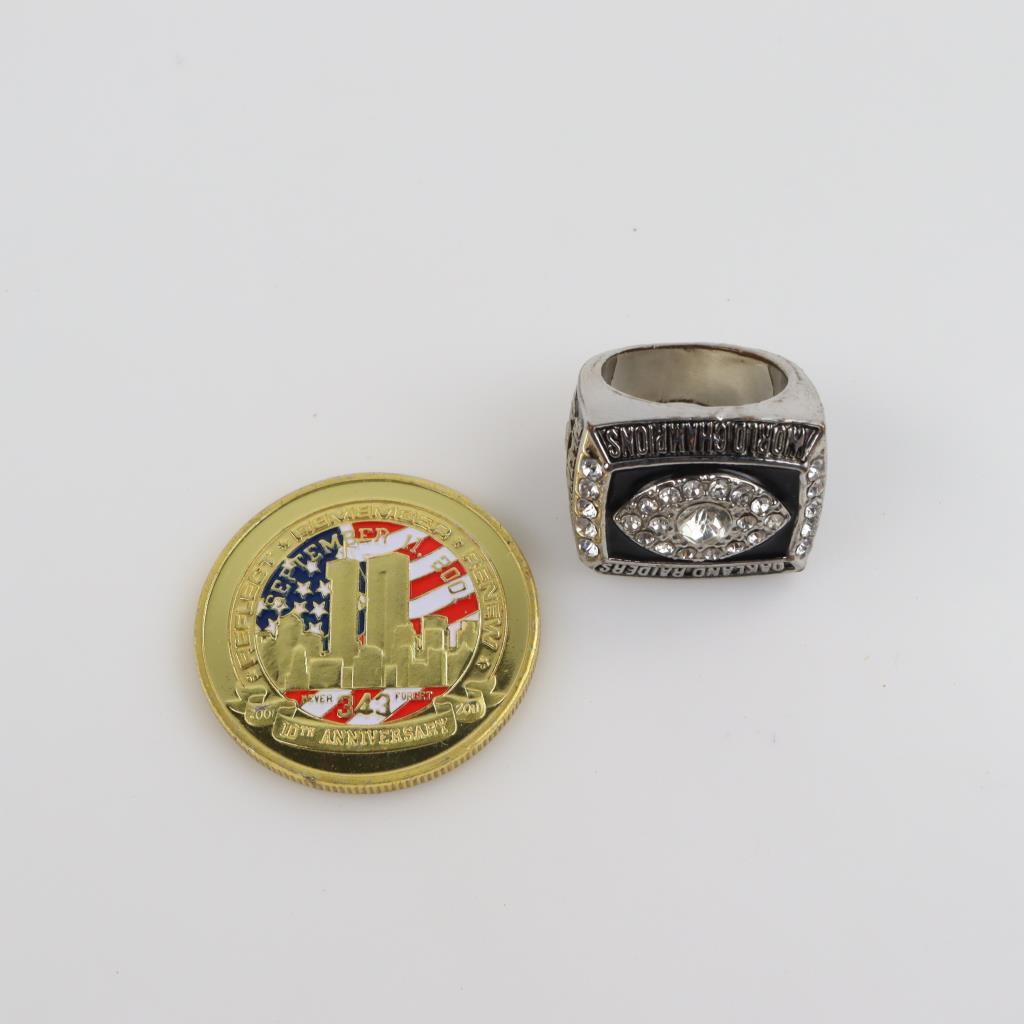 Fashion Sports Signet Ring And America Unites 9/11 Token | Property Room