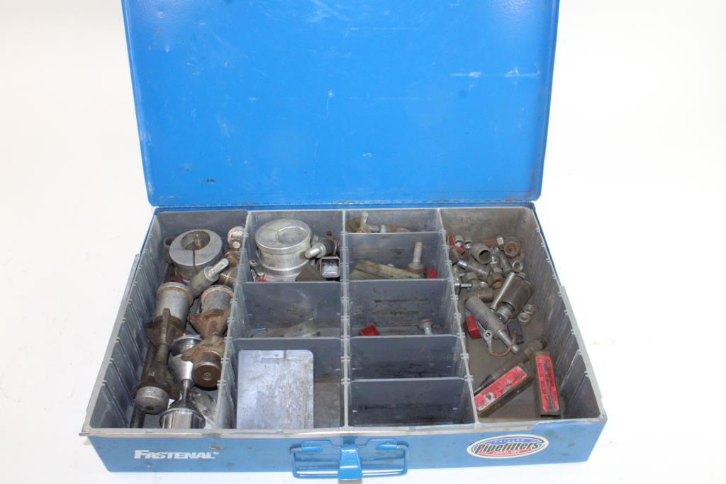 Fastenal Metal Box With Assorted Hardware, 10+ Pieces | Property Room