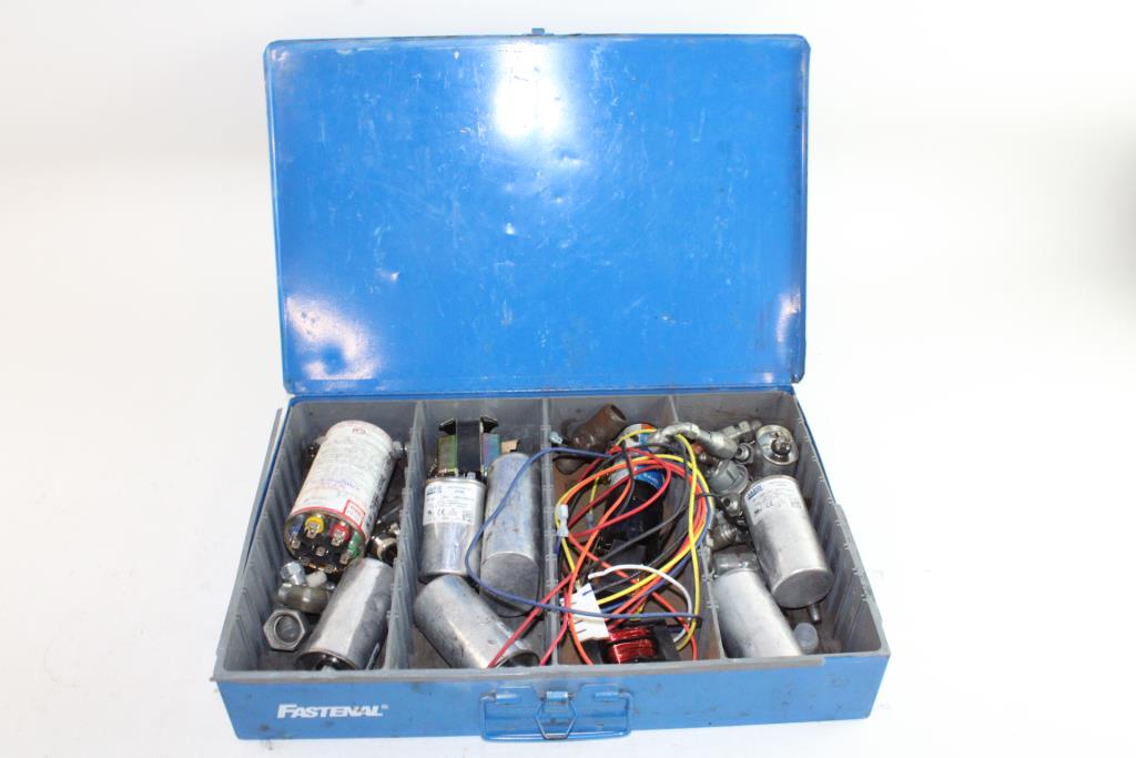 Fastenal Metal Box With Capacitors & Other Equipment, 5+ Pieces ...