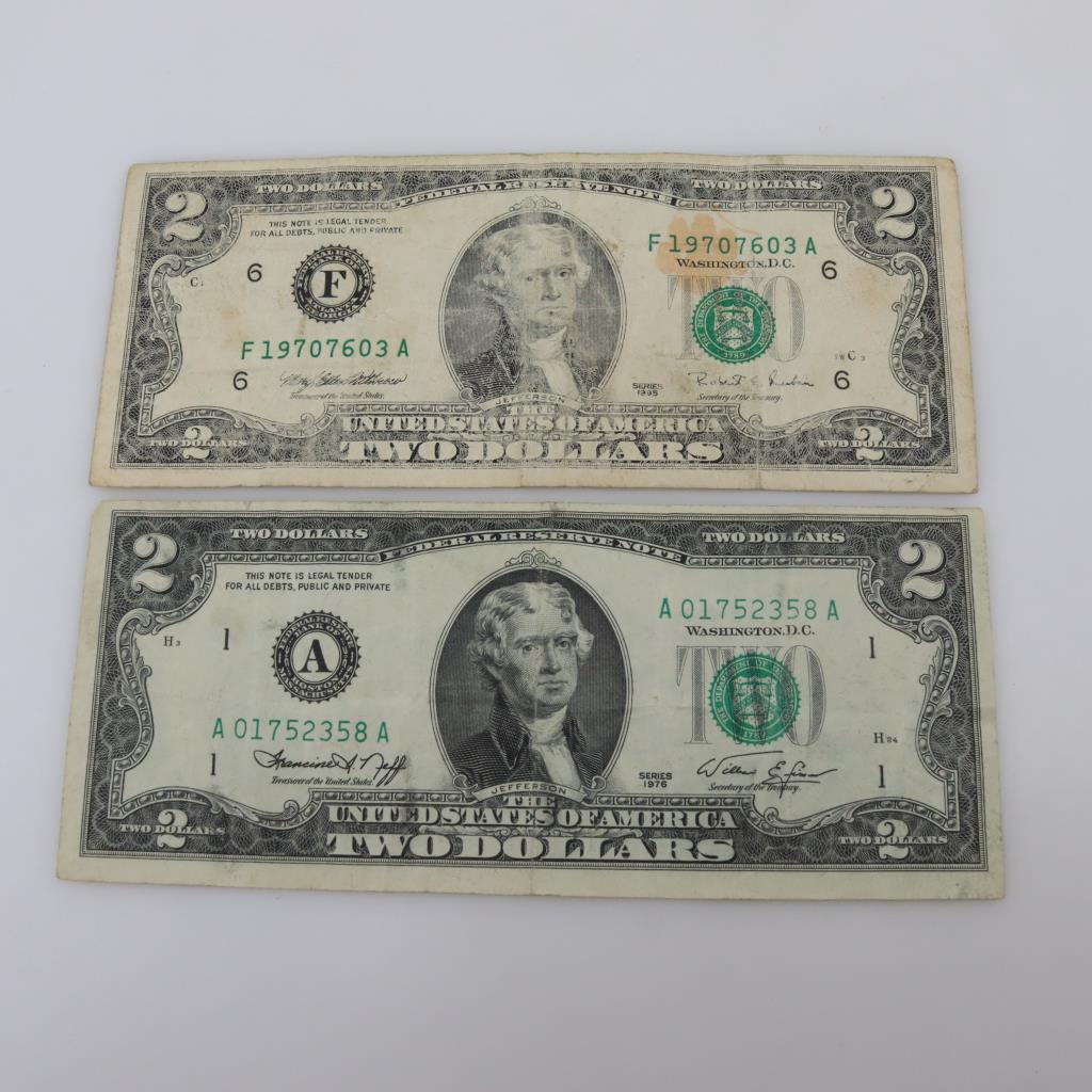 Federal Reserve Note Two Dollars, 2 Bills | Property Room