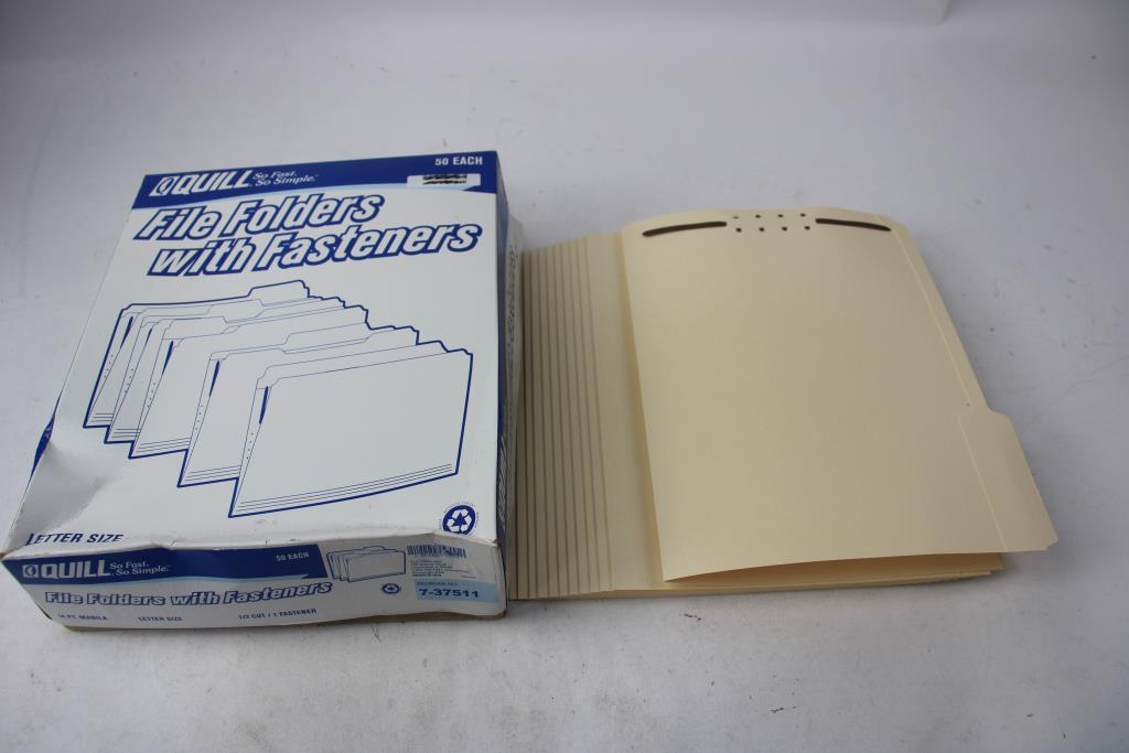 Fellowes Document Cart Parts, And Quill 50 Pc. File Folders | Property Room