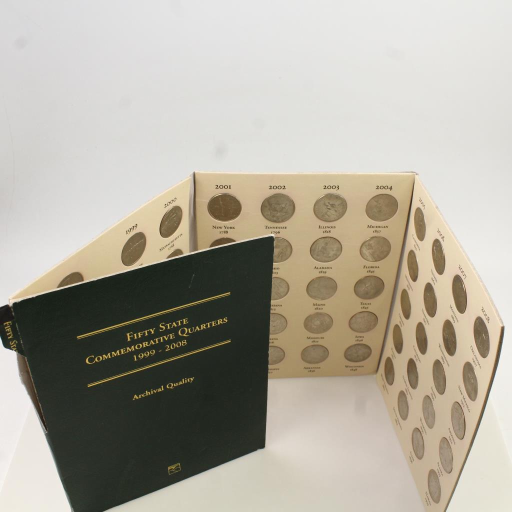 Fifty State Commemorative Quarters Collection Booklet, 52 Coins ...