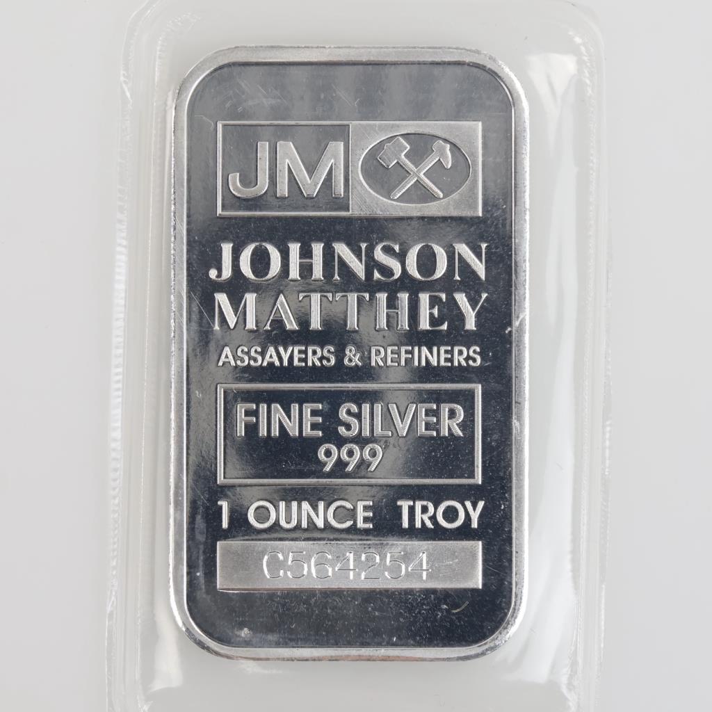 Fine Silver Johnson Matthey 1 Troy Oz Bar | Property Room