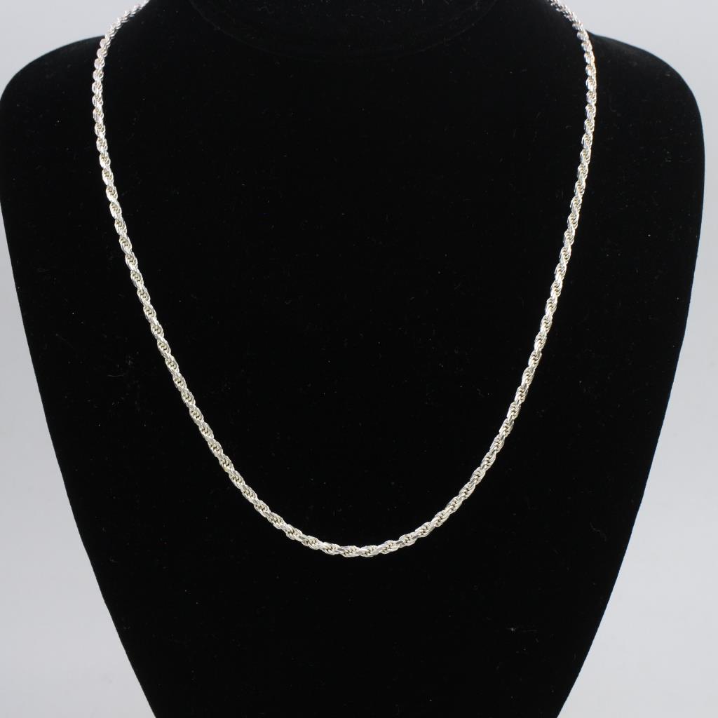 Fine Silver Rope Necklace | Property Room