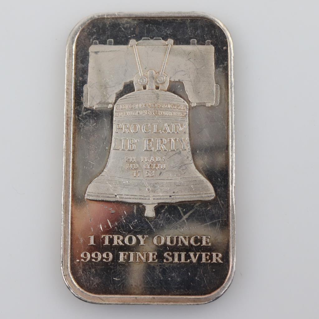 Fine Silver SD Bullion Proclaim Liberty 1 Troy Oz Bar | Property Room