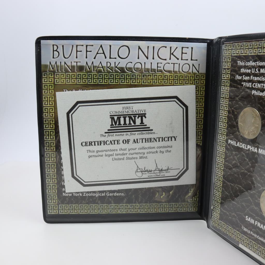 First Commemorative Mint Buffalo Nickel Mint Mark Collection With COA ...