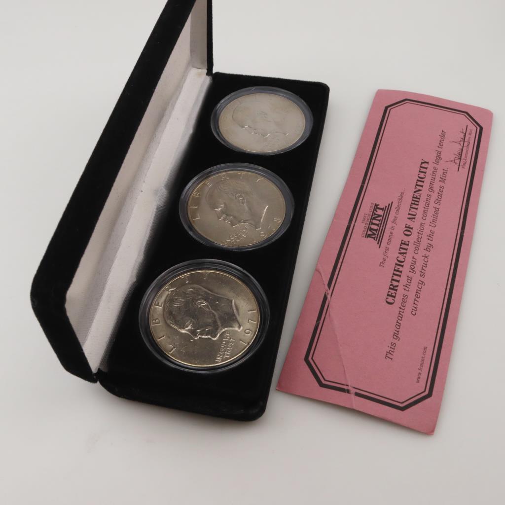 First Commemorative Mint Eisenhower One Dollar Proof Set, 3 Pieces ...
