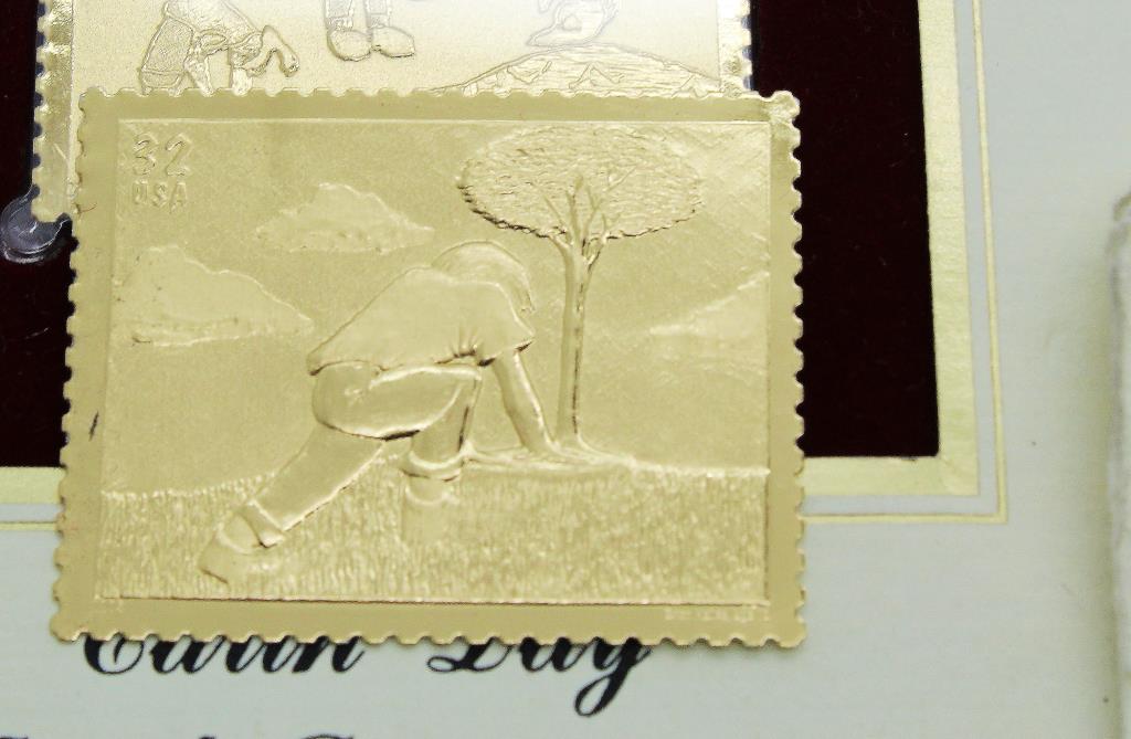 First Day Of Issue Gold Stamp Replicas - 3 Pieces | Property Room