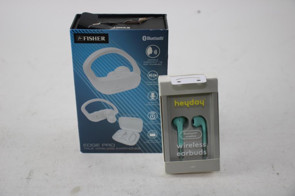 Fisher Edge Pro Wireless Earphones, Heyday Wireless Earbuds, 2 Pieces ...