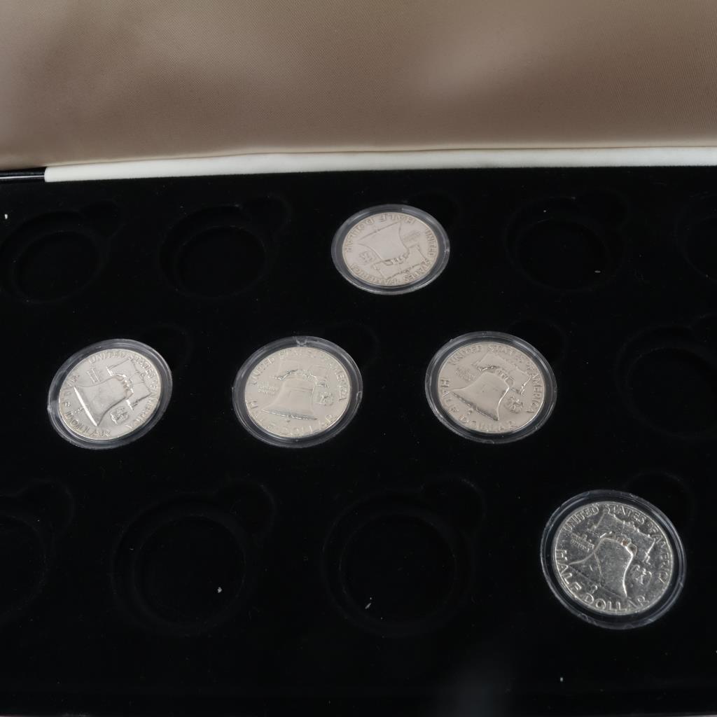 Five Silver Franklin Half Dollars In Collector Case | Property Room