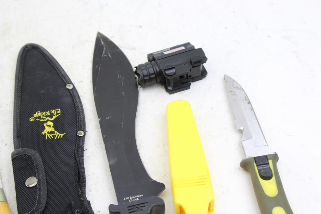 Fixed Blade Knives, Scope, Laser Sight: Daisy, Elk Ridge, Nebo: 5 Items ...