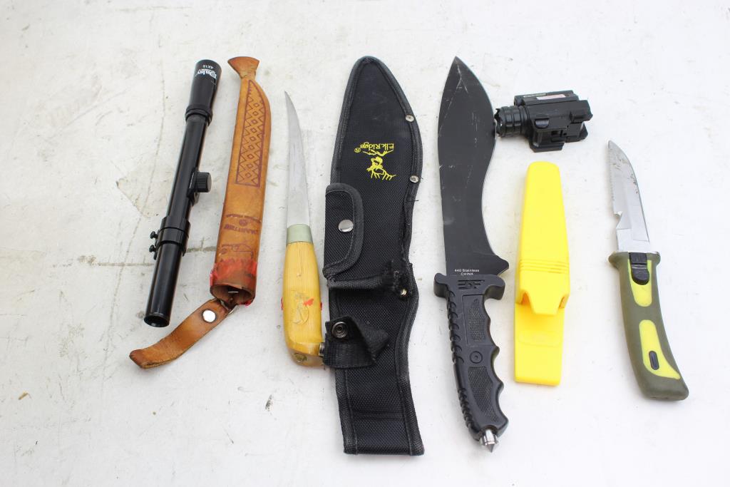 Fixed Blade Knives, Scope, Laser Sight: Daisy, Elk Ridge, Nebo: 5 Items ...