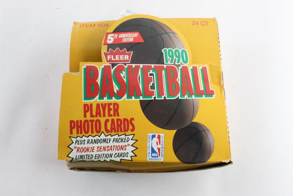 Fleer Premier Edition Basketball 1990 Player Photo Card 24-pack Box ...