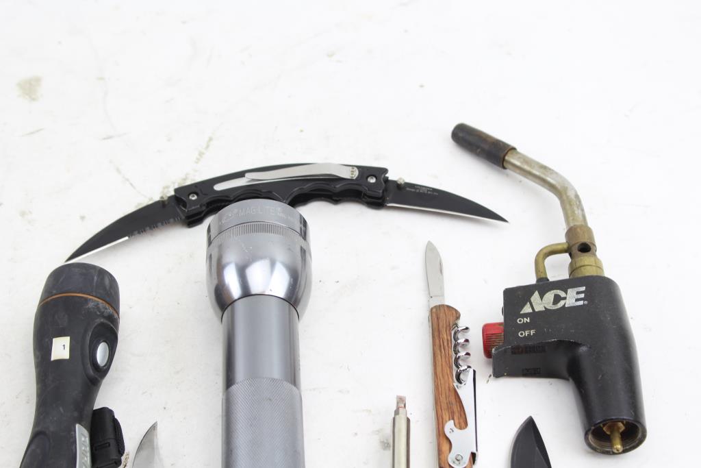 Folding Knives, Flashlights, Ace Torch And More: MagLite: 9 Pieces ...