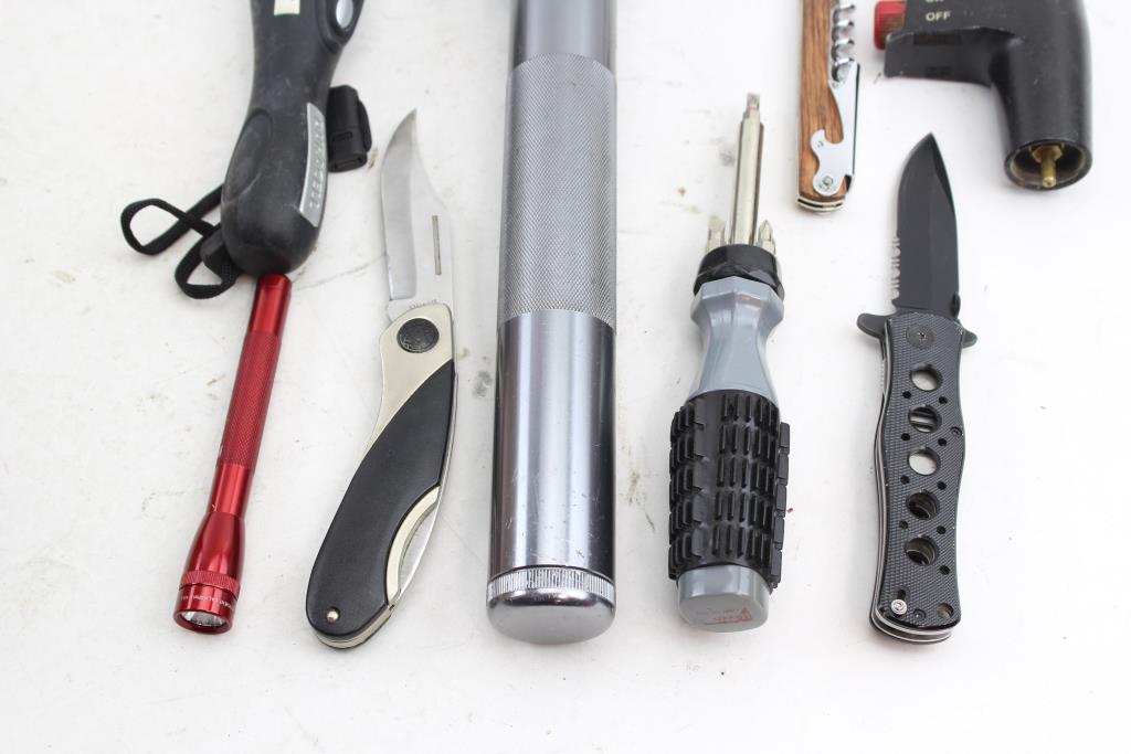 Folding Knives, Flashlights, Ace Torch And More: MagLite: 9 Pieces ...