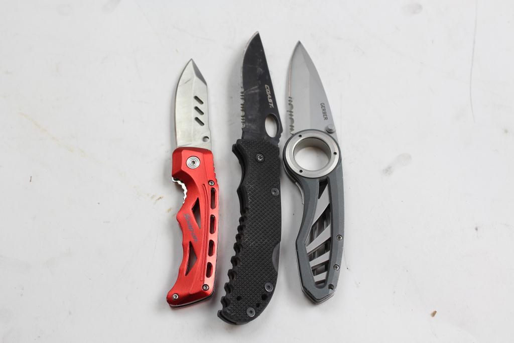 Folding Knives: Gerber, Coast, Snap-On: 3 Items | Property Room