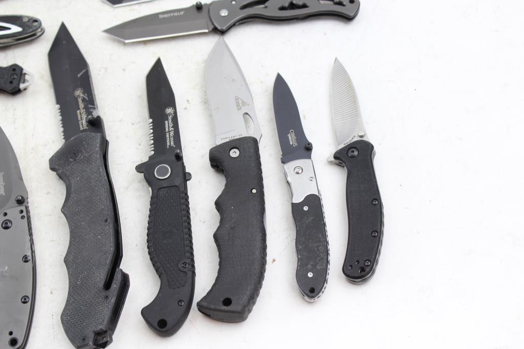 Folding Knives: Smith & Wesson, Sheffield, Buck, Gerber: 10+ Items ...